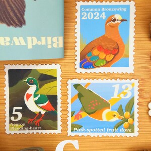 Pigeon Dove Bird Stamp Art Waterproof Vinyl Stickers | Cute Birding ...