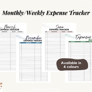 Digital Expense Tracker Template, Spend Log, Budget Sheet, Goodnotes ...