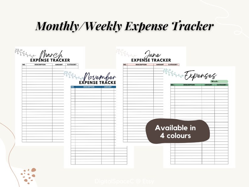 Digital Expense Tracker Template, Spend Log, Budget Sheet, Goodnotes ...