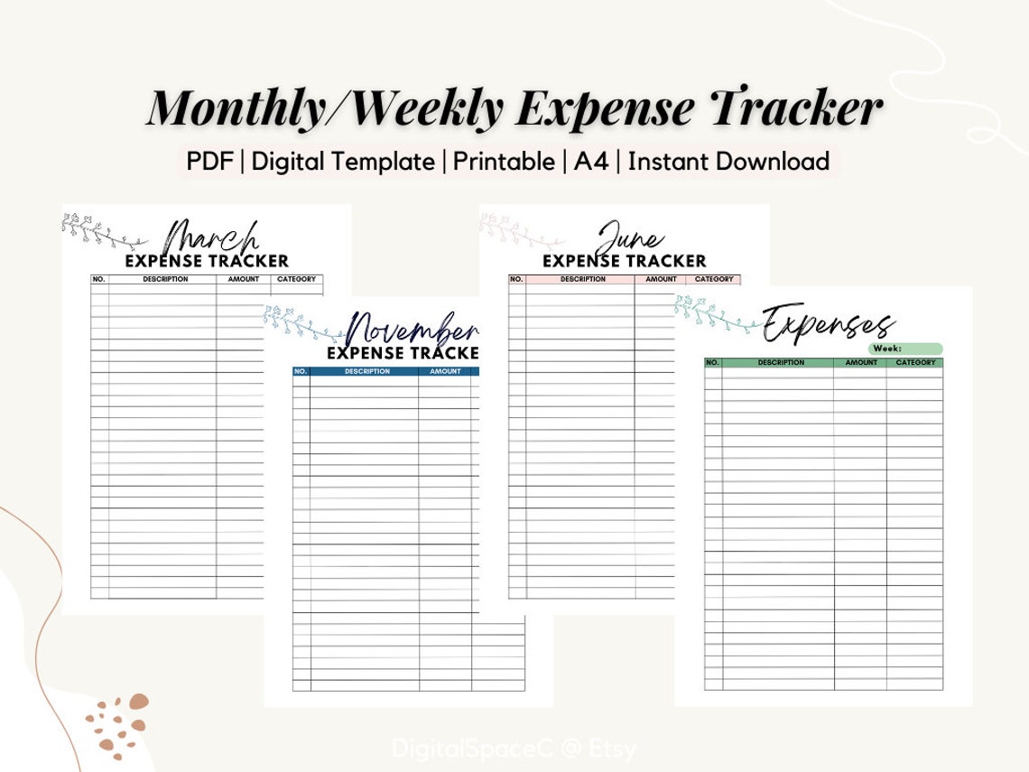 Digital Expense Tracker Template, Spend Log, Budget Sheet, Goodnotes ...