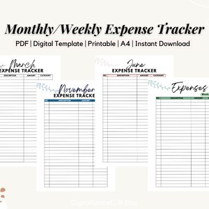 Digital Expense Tracker Template, Spend Log, Budget Sheet, Goodnotes ...