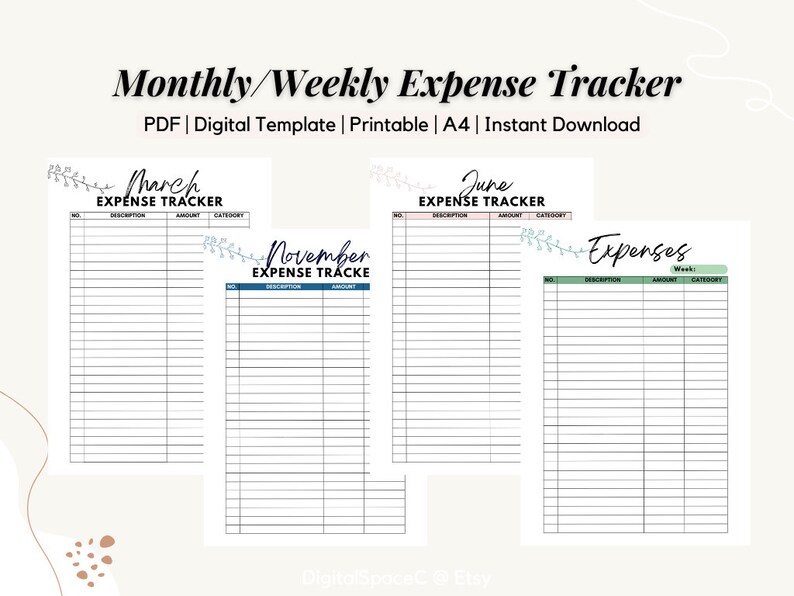 Digital Expense Tracker Template, Spend Log, Budget Sheet, Goodnotes ...