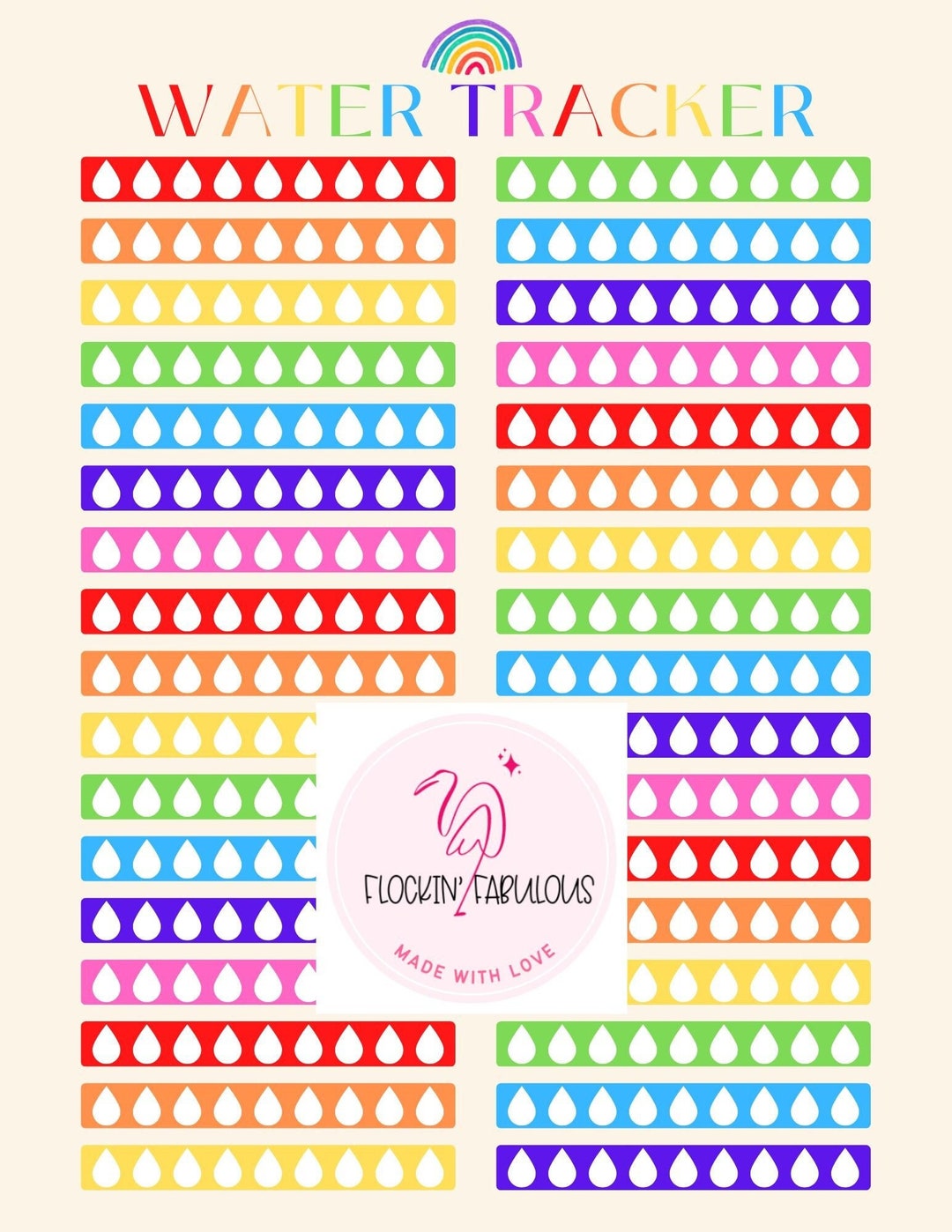 Rainbow Water Tracker - Etsy