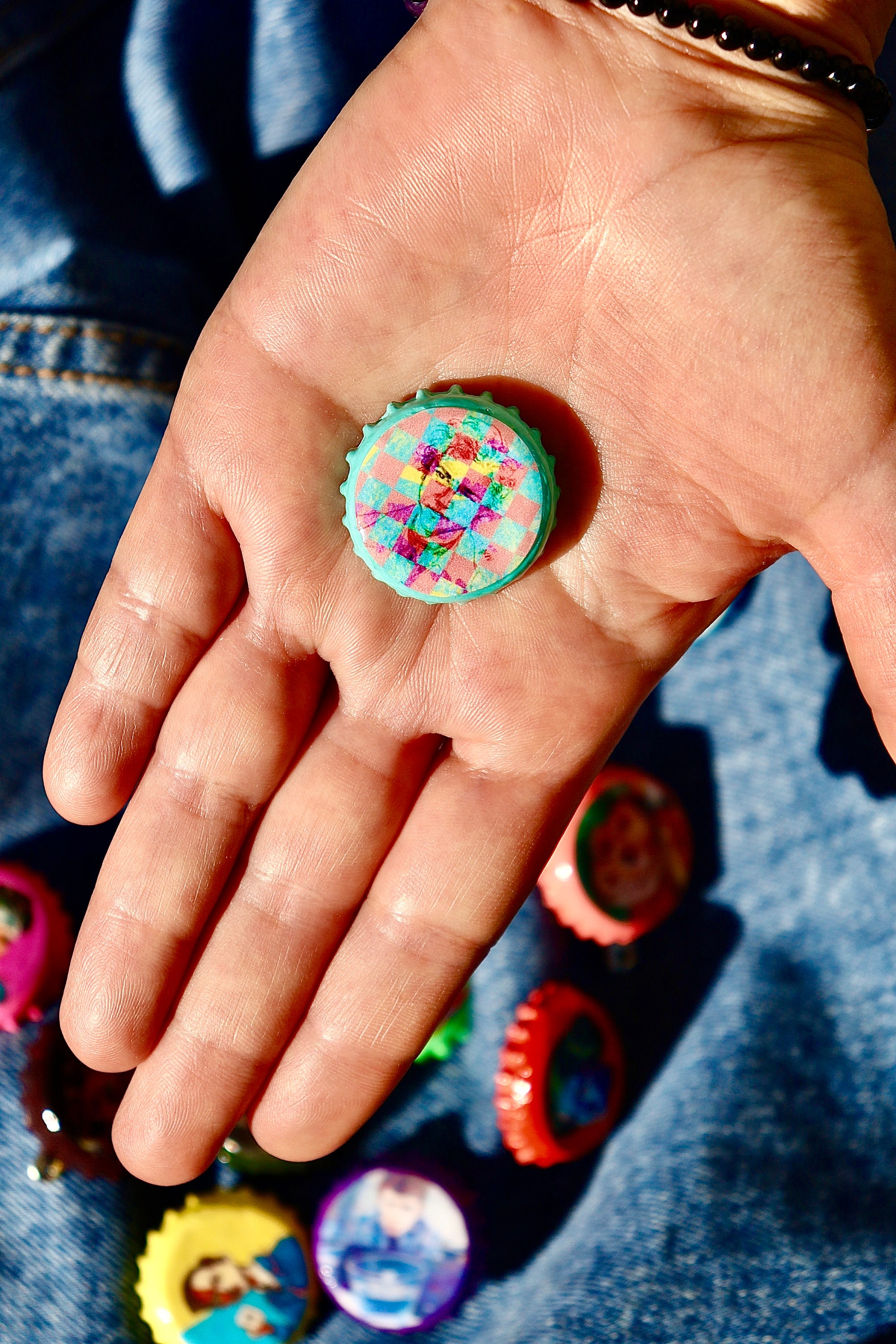 Bottle Cap Art Pins - Etsy