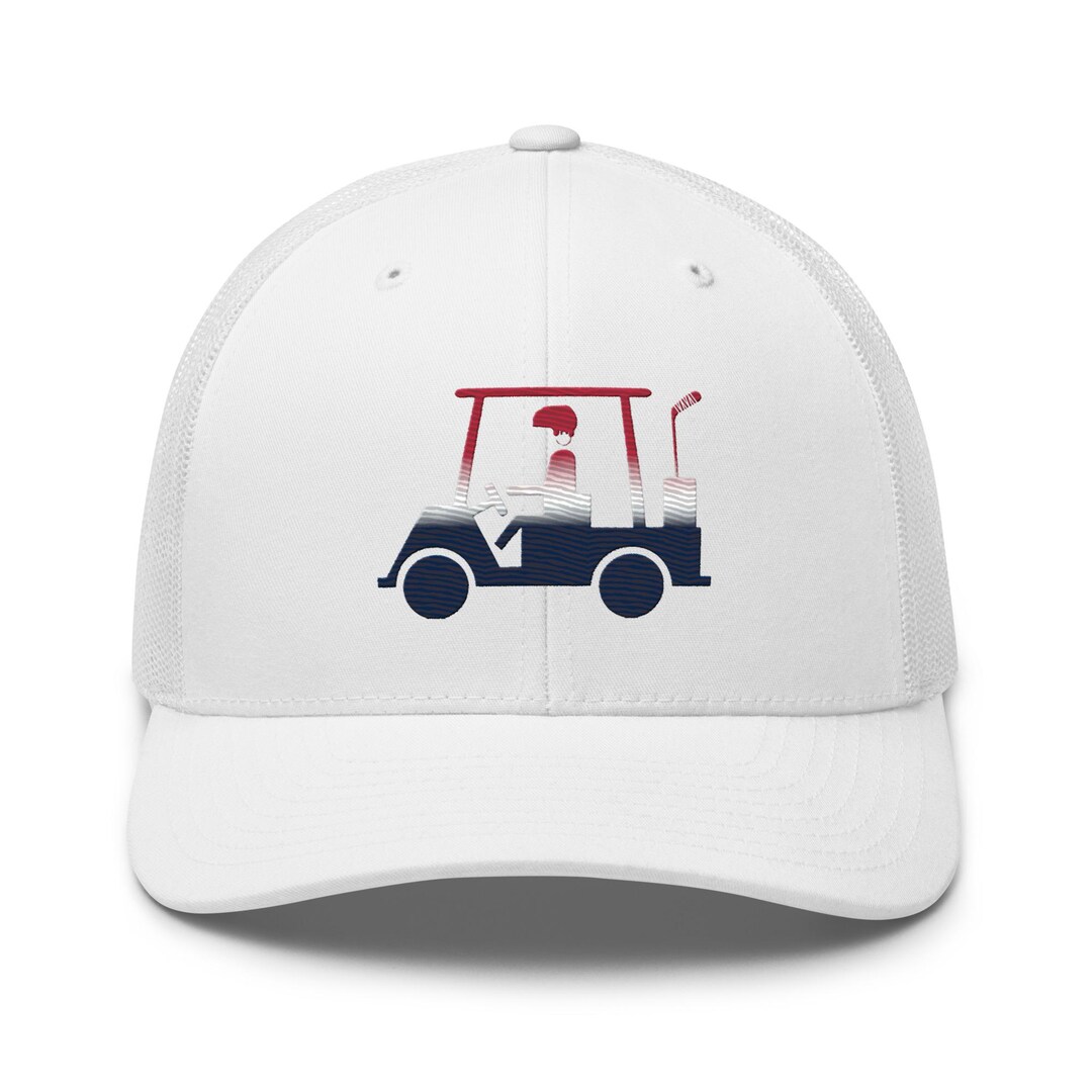 Golf Cart X Hockey Trucker Hat Summer Skate USA - Etsy