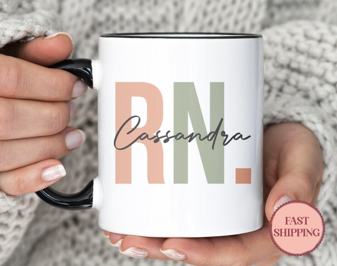 RN Coffee Mug With Name •registered Nurse Gifts for New Nurse •RN ...