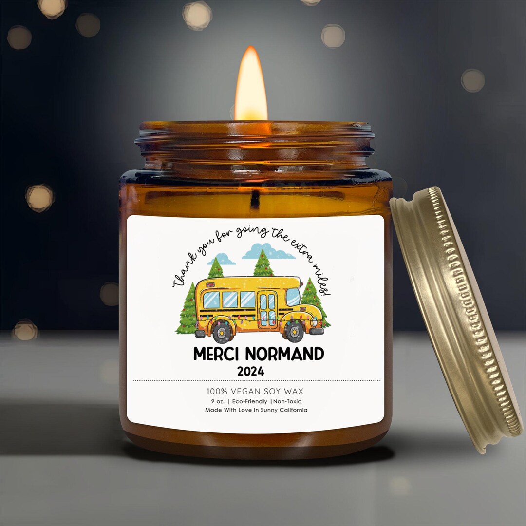 Personalized School Bus Drivers Candle, Custom Christmas Candle, Great ...