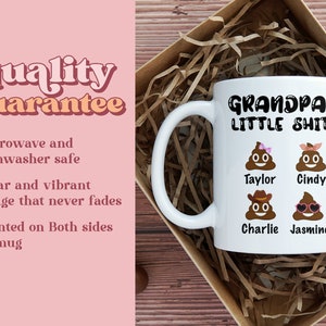Personalized Grandpa's Little Shits Mug •funny Coffee Mug • Father's ...