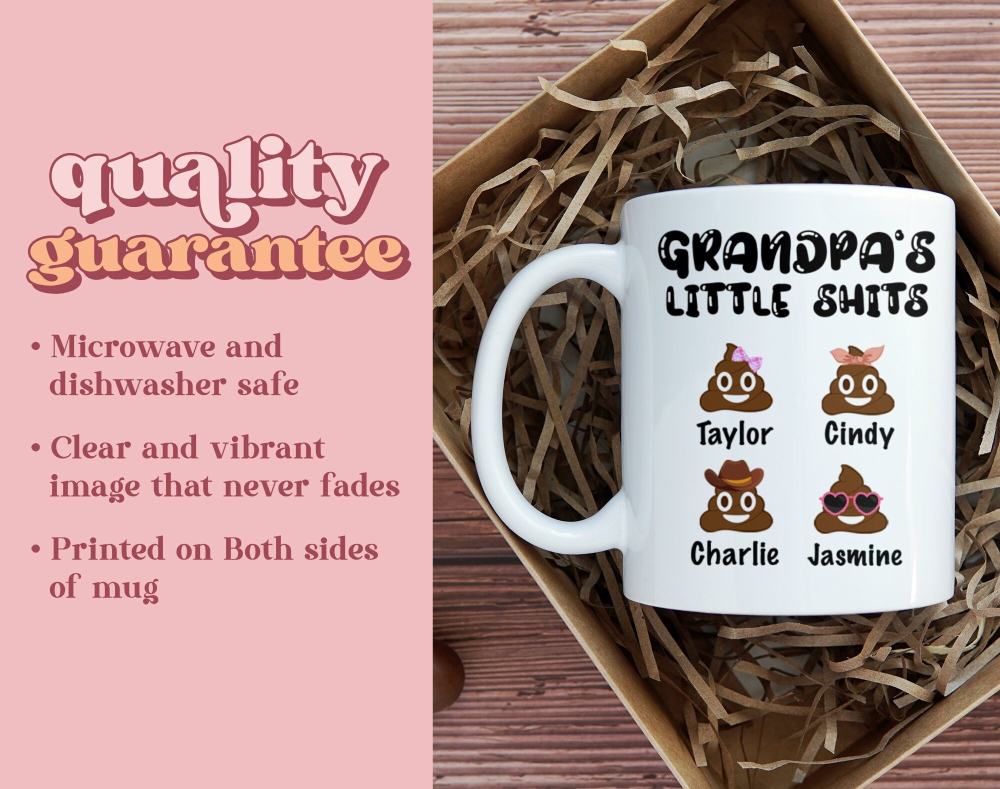 Personalized Grandpa's Little Shits Mug funny Coffee Mug - Etsy