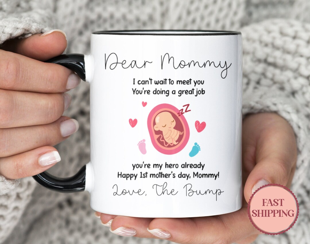 Personalized Ultrasound Mug •pregnancy Coffee Mug •dear Mommy I Can't ...