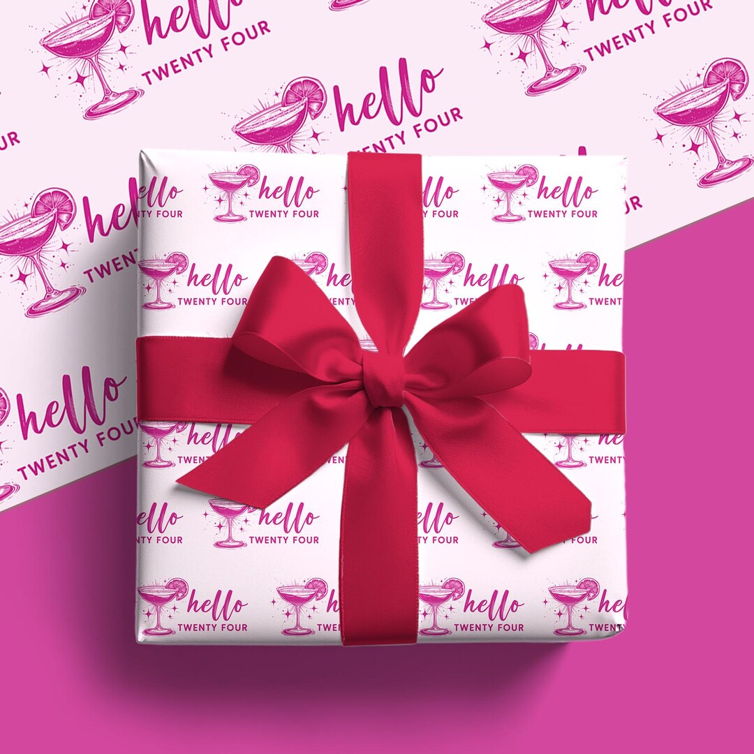 Cocktail Themed Wrapping Paper, Martini Glass Design Gift Wrap, Unique ...