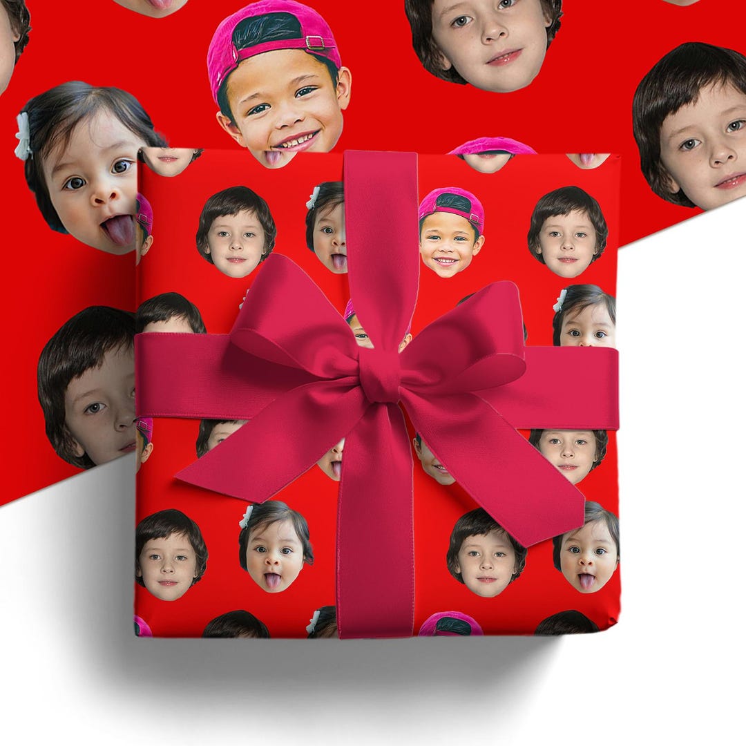 Custom Face Print Gift Wrapping Paper, Unique Personalized Birthday ...