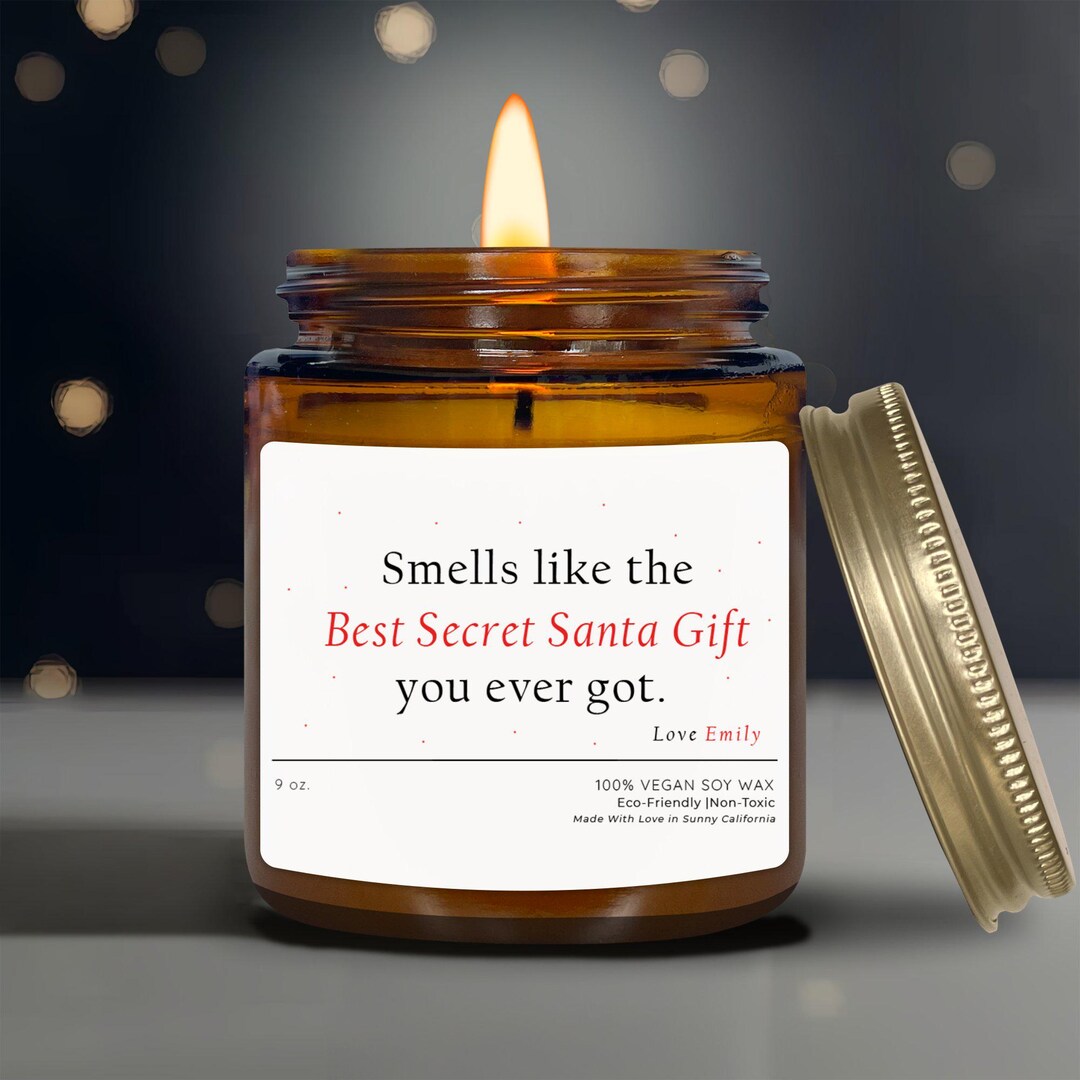 Smells Like the Best Secret Santa Gift Candle, Custom Christmas Gift ...