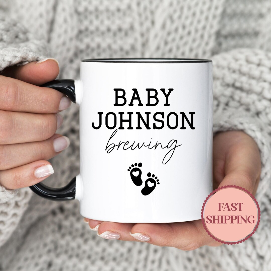 Personalized Baby Mug, Custom Baby Shower Gift, Footprint Design ...