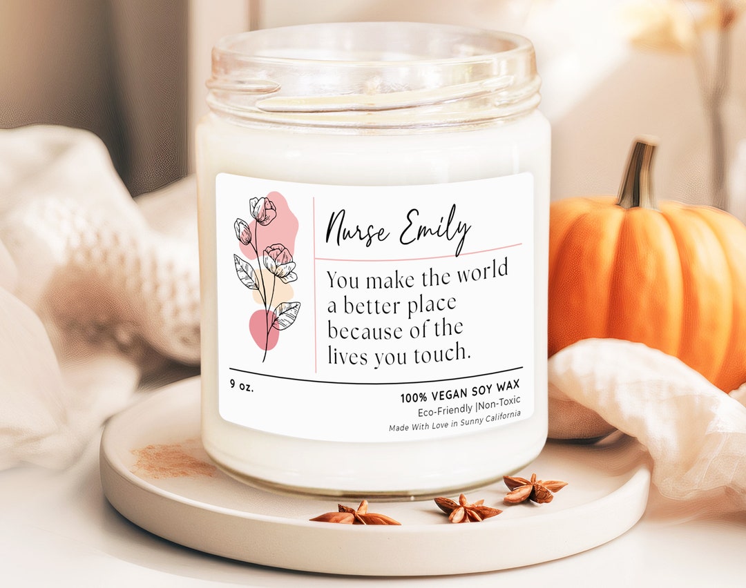 Personalized Nurse Candle, Nurse Christmas Candle Gifts, Nurse ...