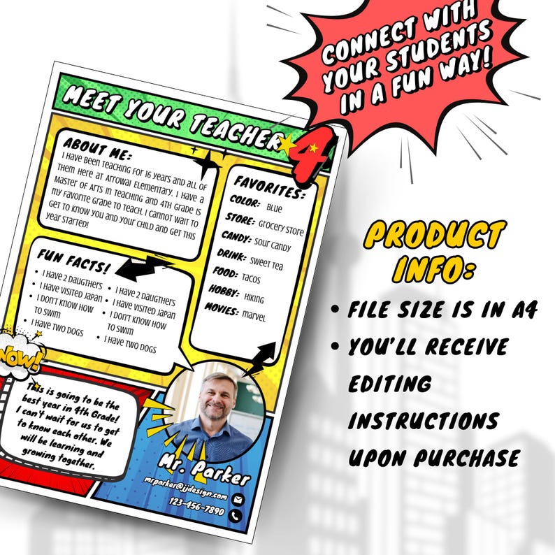 Meet the Teacher Superhero Template, Classroom Decor, Classroom Poster ...