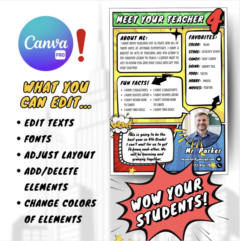 Meet the Teacher Superhero Template, Classroom Decor, Classroom Poster ...