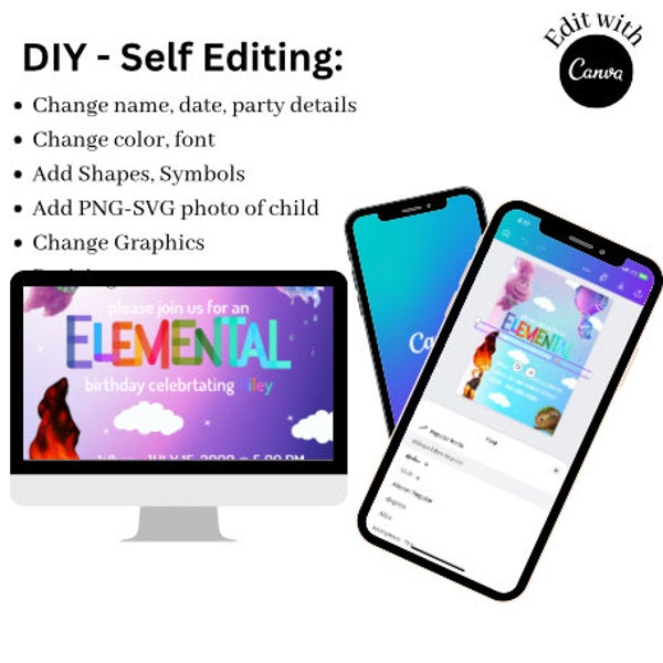 Elemental Party Invitation - Etsy