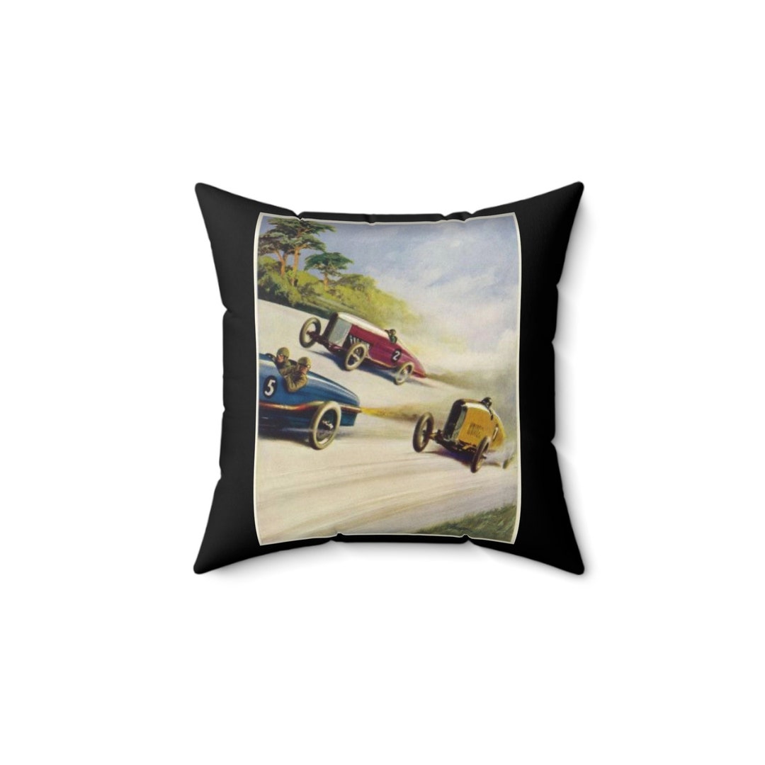 Art Deco Racing Poster Pillow – Vintage Monaco Style Accent Pillow - Etsy
