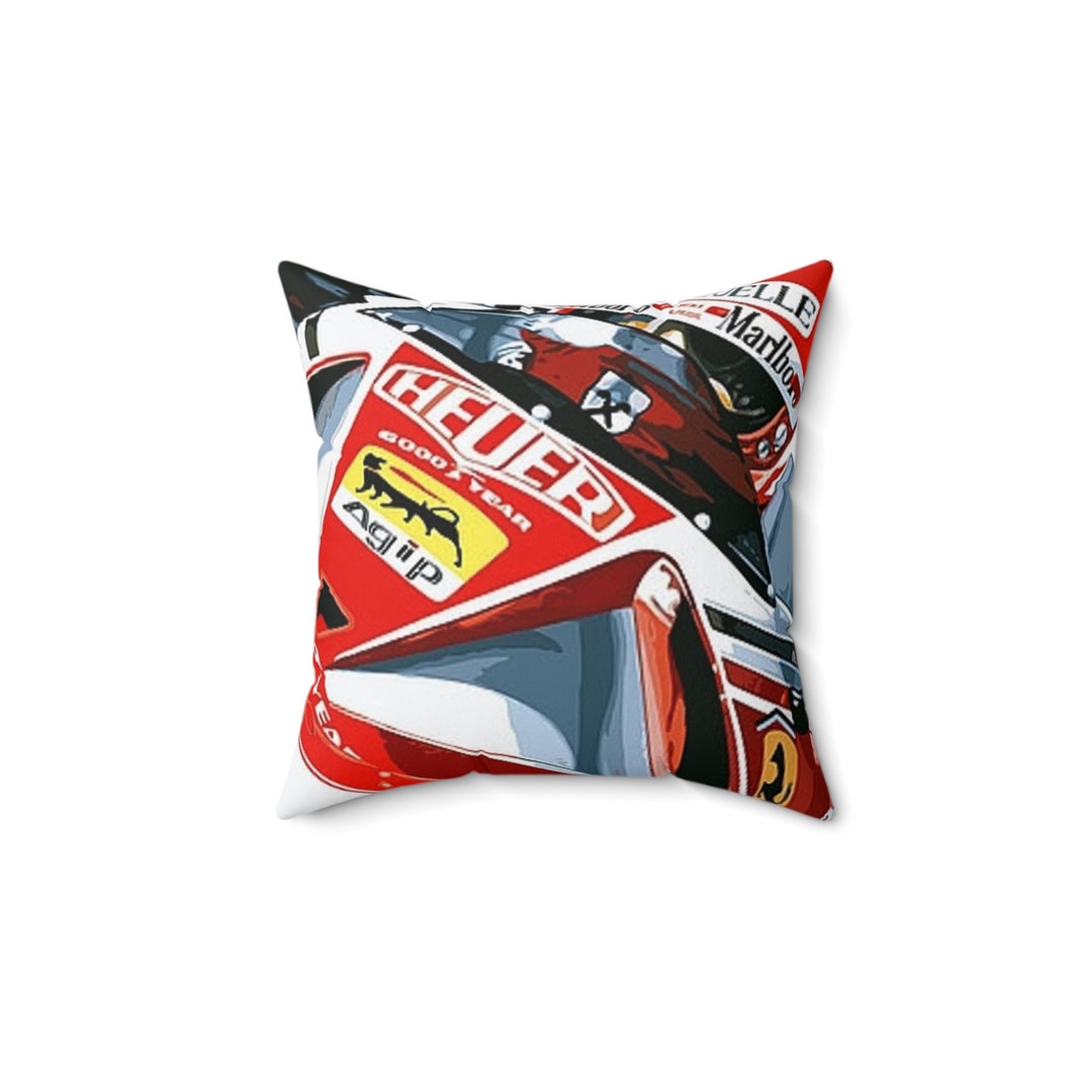Formula 1 Racing Car Pillow - Vintage Poster Art Accent Pillow - Etsy