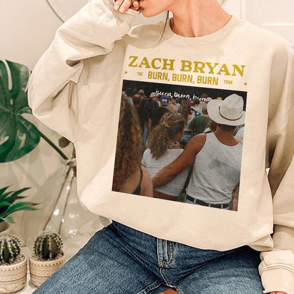 Zach Bryan Burn Burn Burn Tour 2023 Retro Shirt, Zach Bryan Tour Merch ...