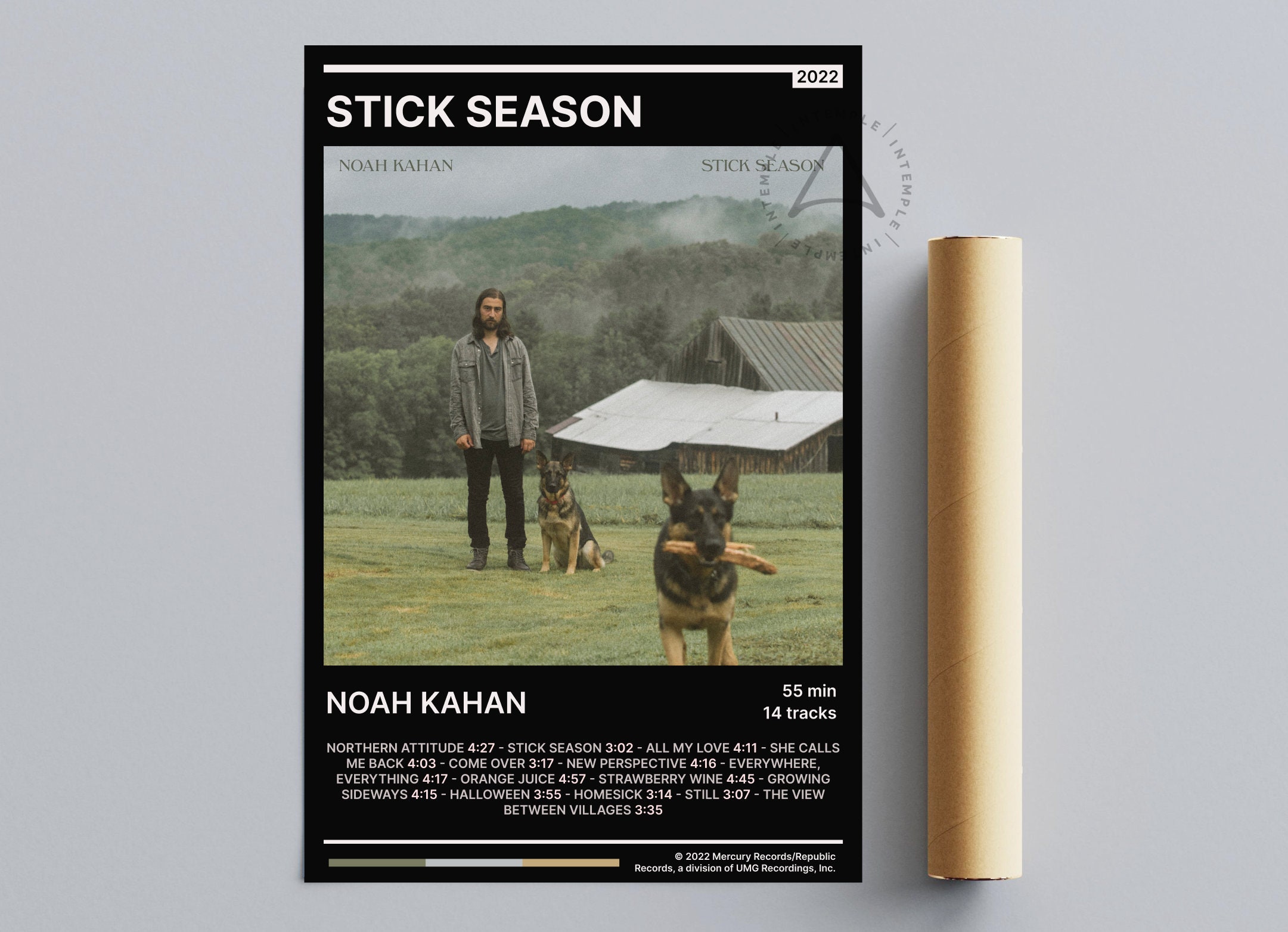 Noah Kahan Poster | Stick Season Poster | Tracklist Album Poster ...