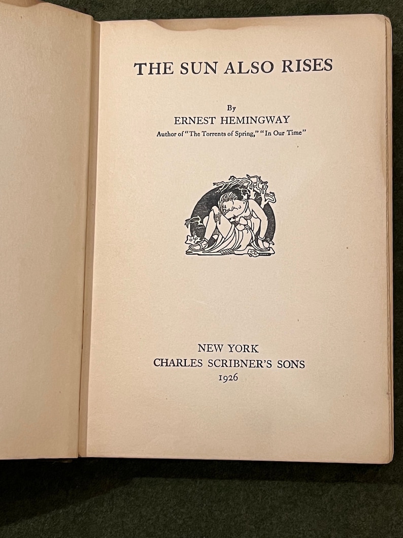 The Sun Also Rises ~ ERNEST HEMINGWAY ~ 1926 True First Edition - Etsy