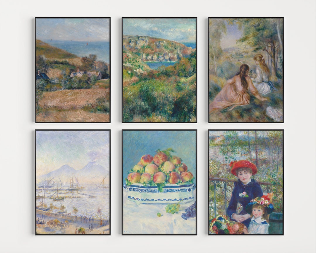 Renoir Set of 6, Impressionist Art, Digital Download, Gallery Wall Set ...