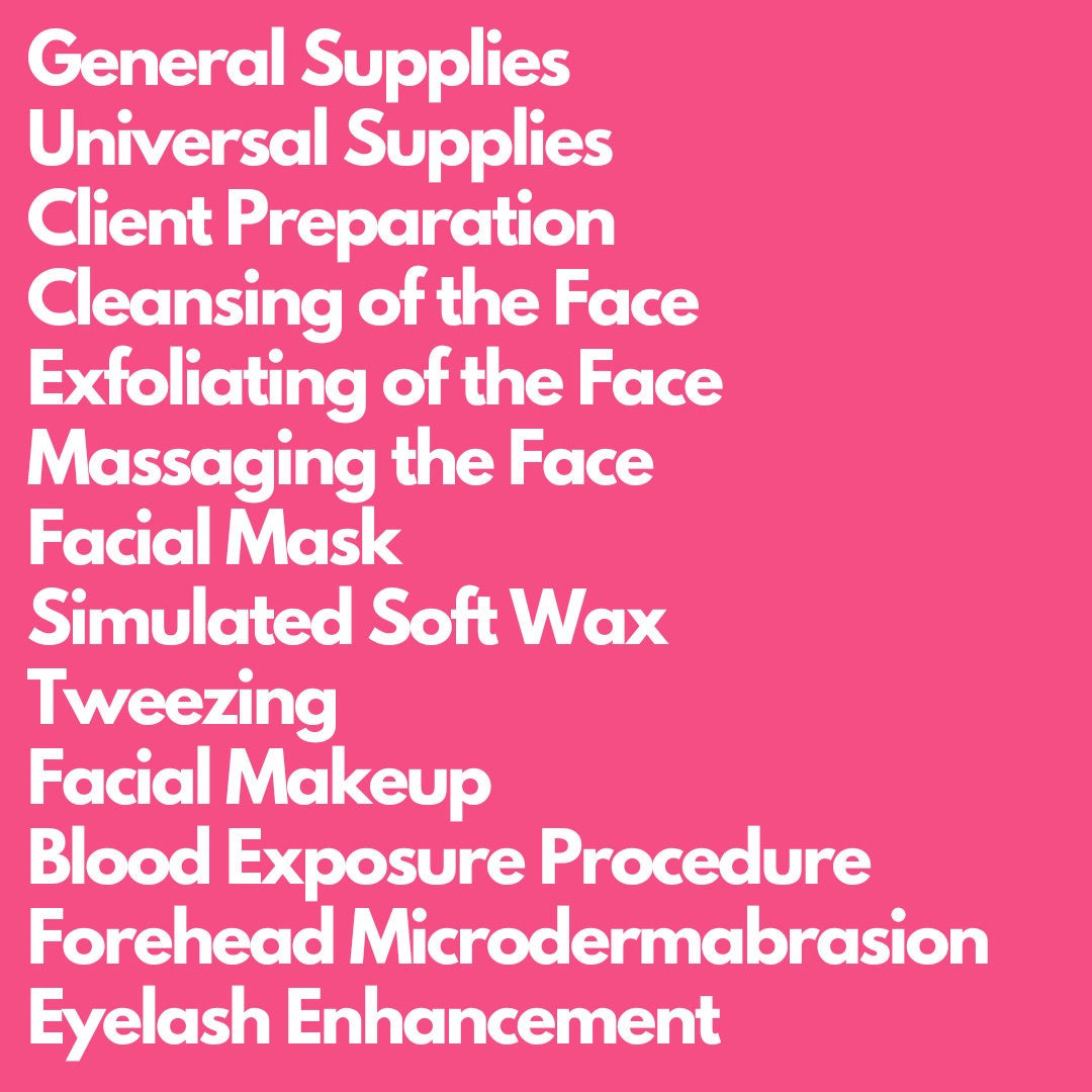 WA State Esthetician Practical Exam Kit, Exam Guide - Etsy