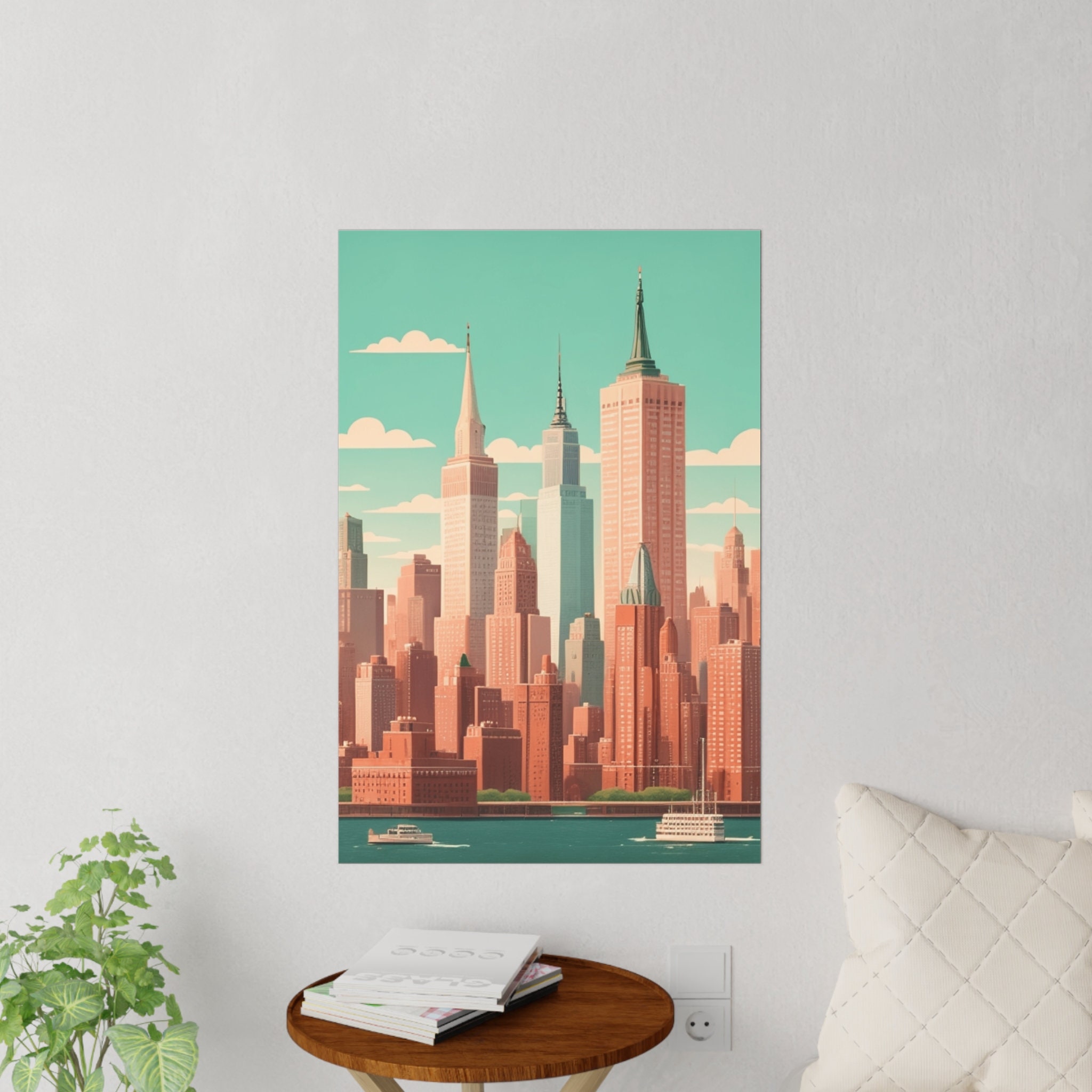 Clean City Scape Wall Decal Poster Print Adhesive - Etsy