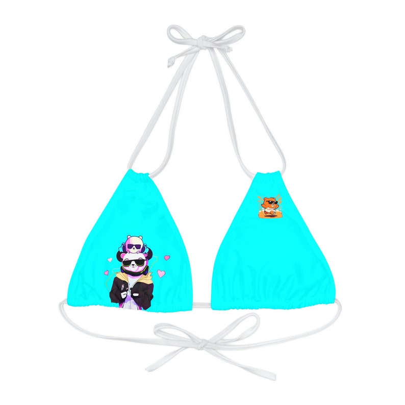 Panda Triangle Bikini Strappy Top - Etsy