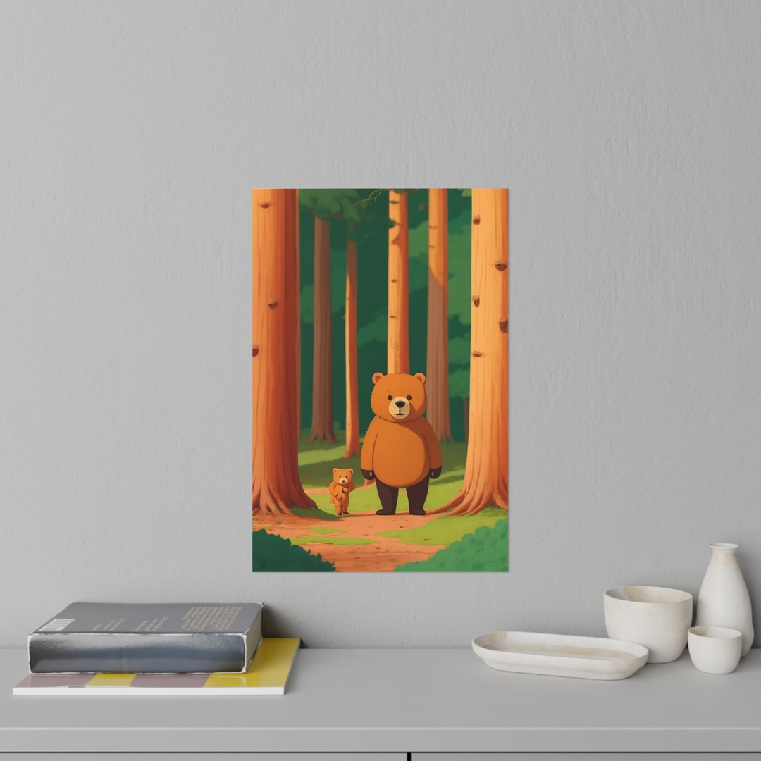 Surprised Forest Encounter Wall Decal Poster Adhesive - Etsy