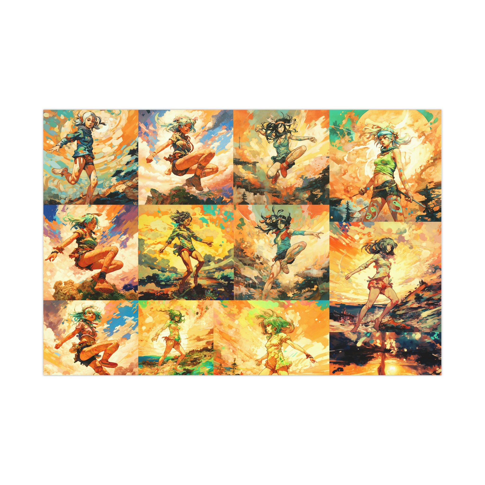 Anime Girl Colloage Gift Wrapping Paper / Anime Gift Wrap - Etsy