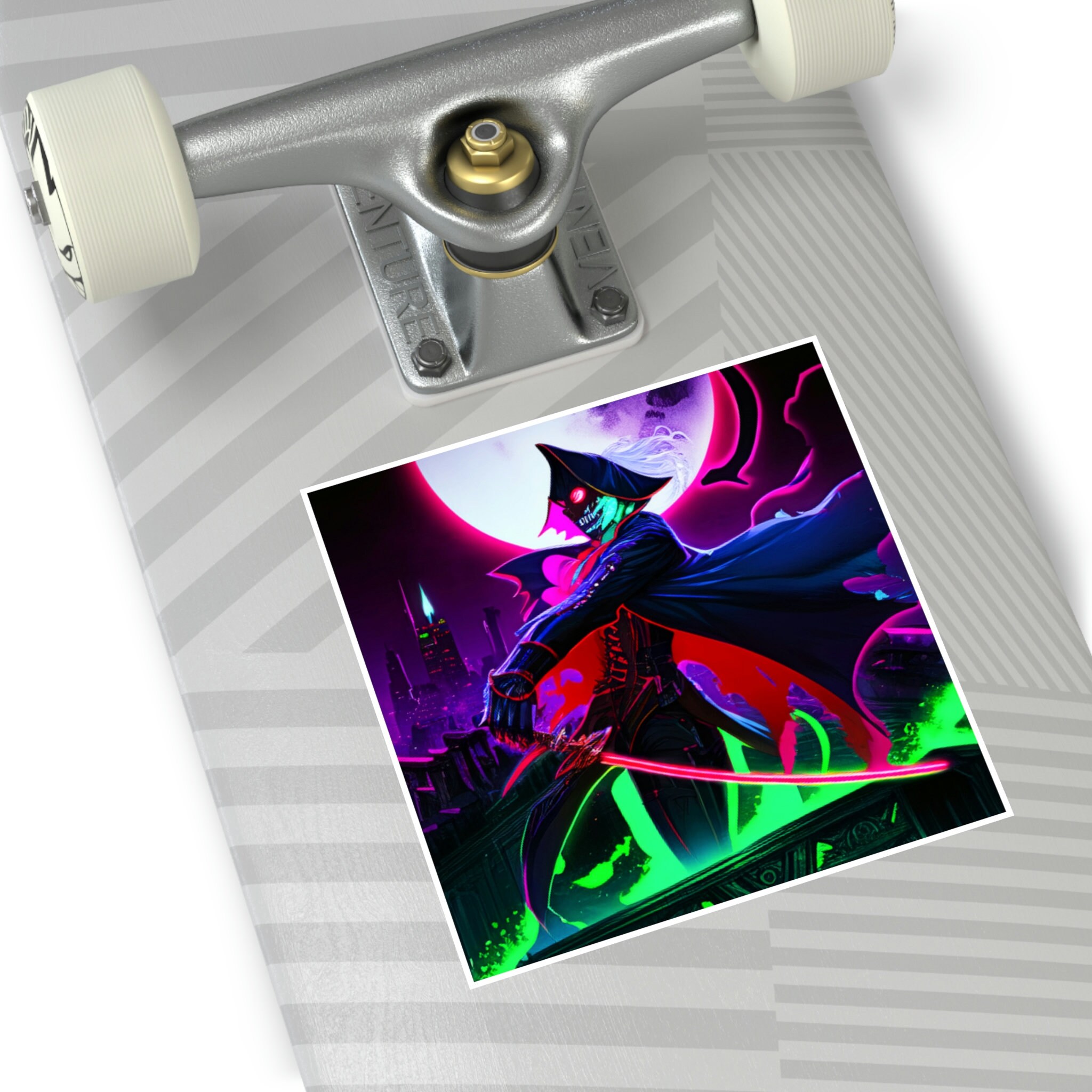 Square Vinyl Stickers Nerdy Vampire Villain Anime Villain Sticker - Etsy