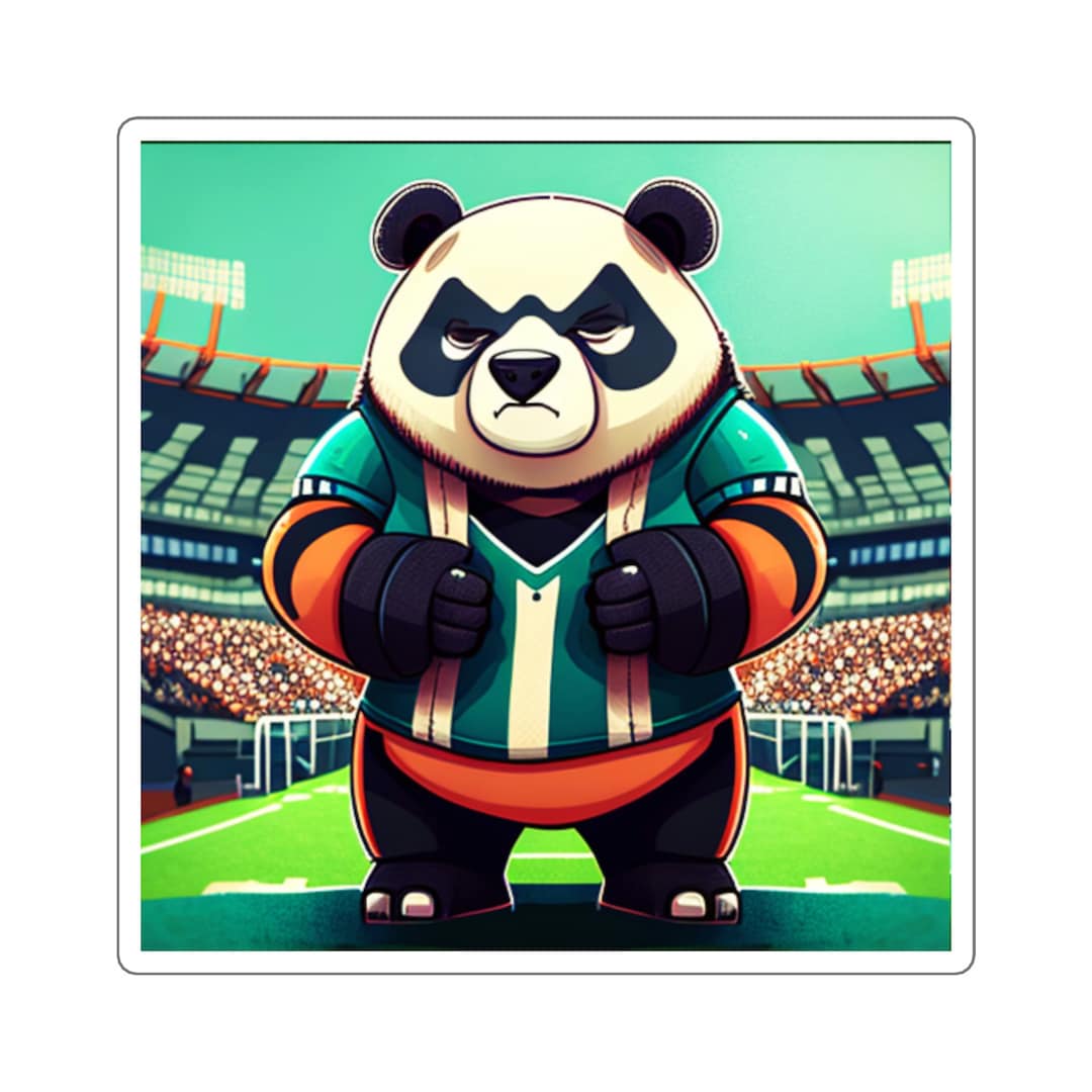 Square Stickers Panda Referee Sticker Anime Panda Sticker Sports ...