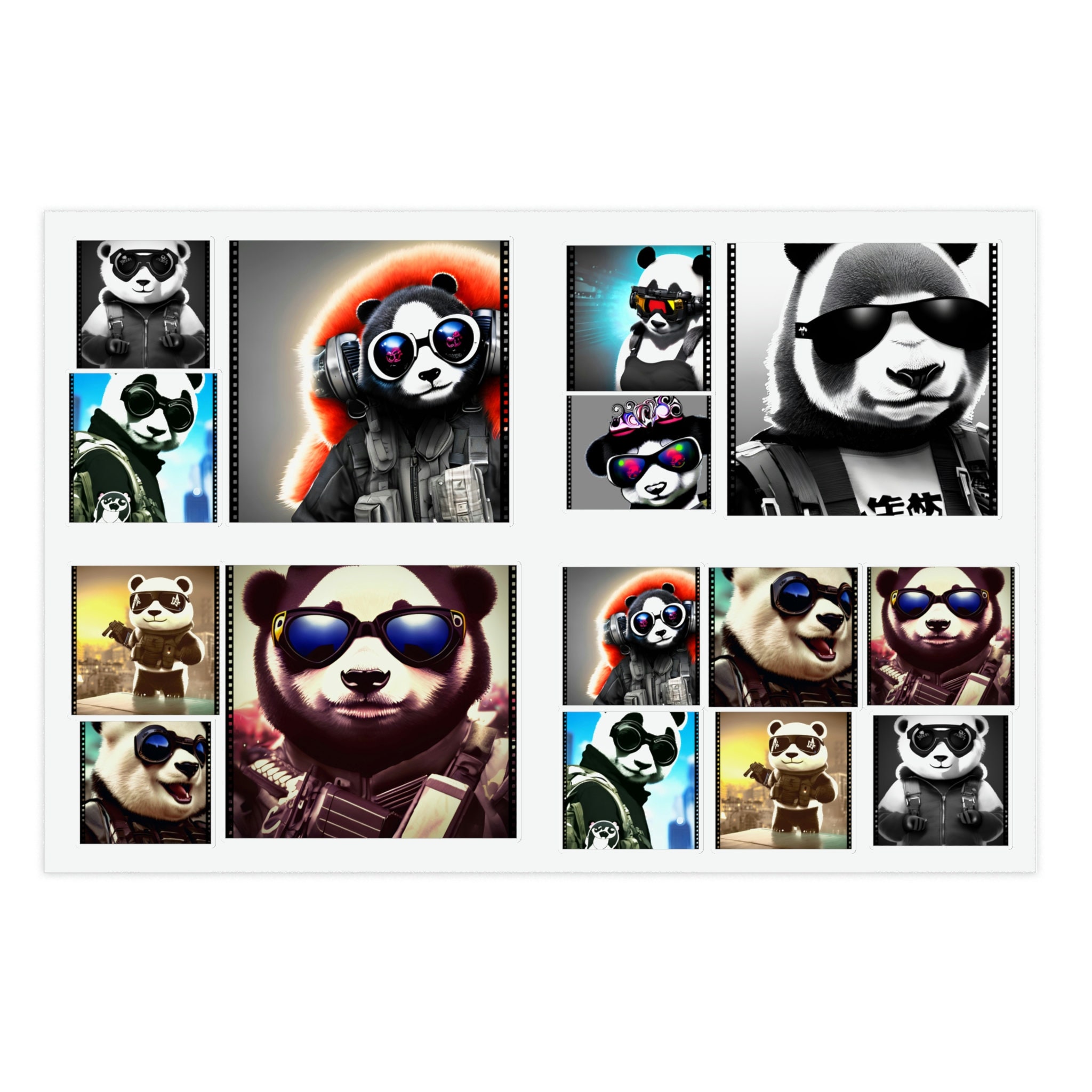Sticker Sheets Stickers Panda Film Warfare Stickers Panda With Sun ...