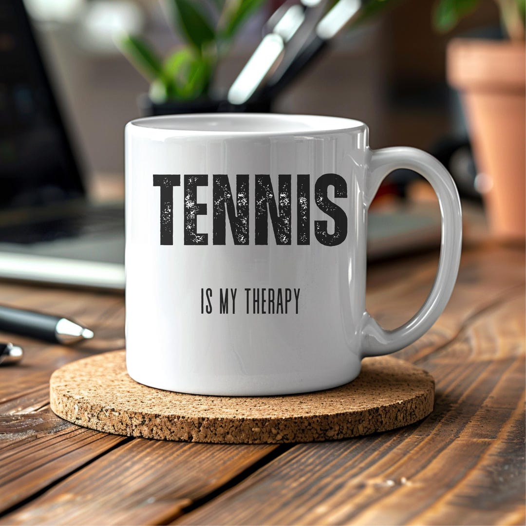 Tennis is My Therapy Coffee Mug, Tennis Player Gifts, Funny Tennis ...