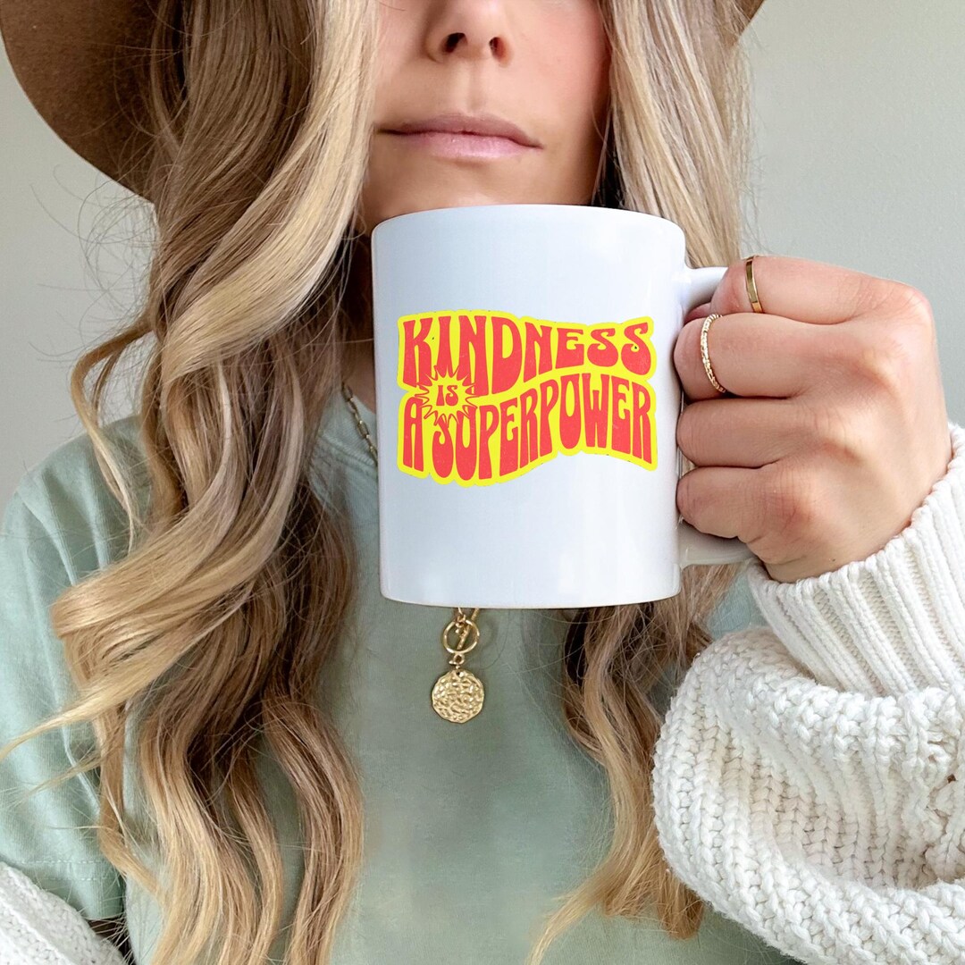 Kindness is a Superpower 11 Oz Retro Coffee Mug, Positive Quote Coffee ...
