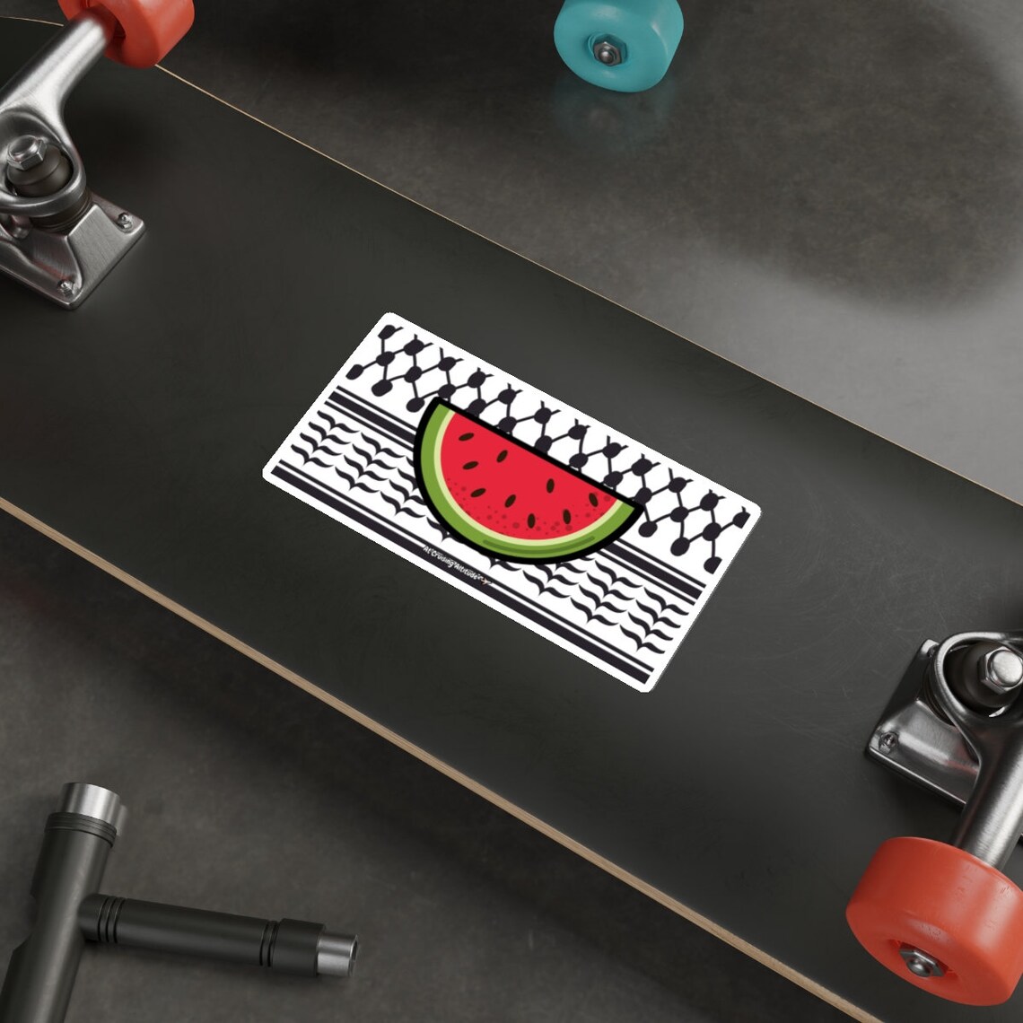 Palestine Sticker: Watermelon Keffiyeh Design - 6" X 3" - Etsy