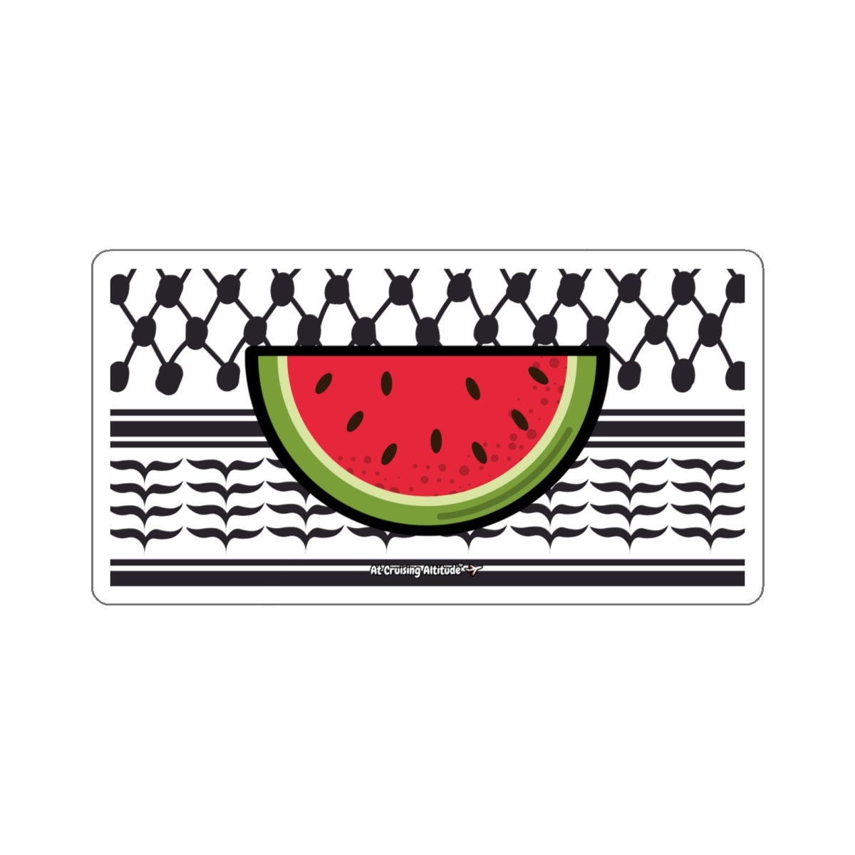 Palestine Sticker: Watermelon Keffiyeh Design - 6" X 3" - Etsy