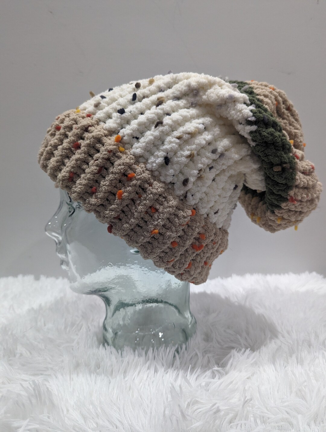 Long Slouchy, Multi Colored Loomed Hat - Etsy