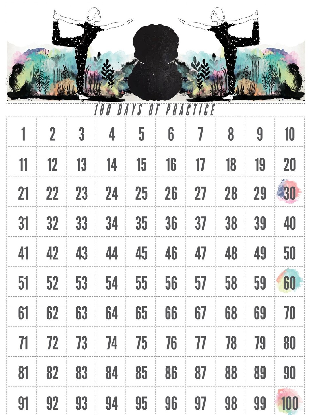 100 Days of Practice Chart and Stickers - Etsy