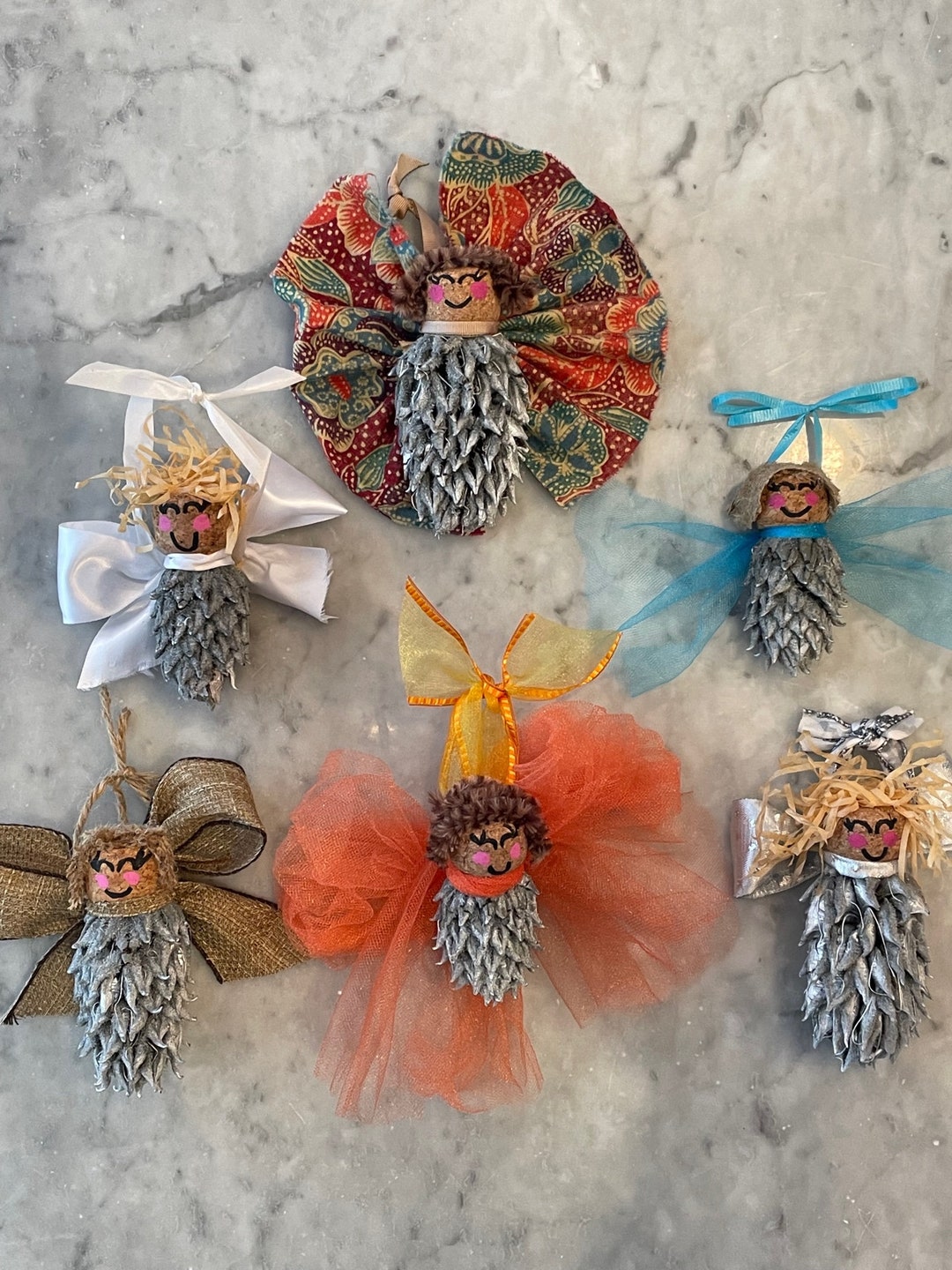 Custom Pine/magnolia Cone & Cork Angel - Etsy