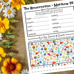 The Resurrection Word Scramble and Eye Spy - Etsy