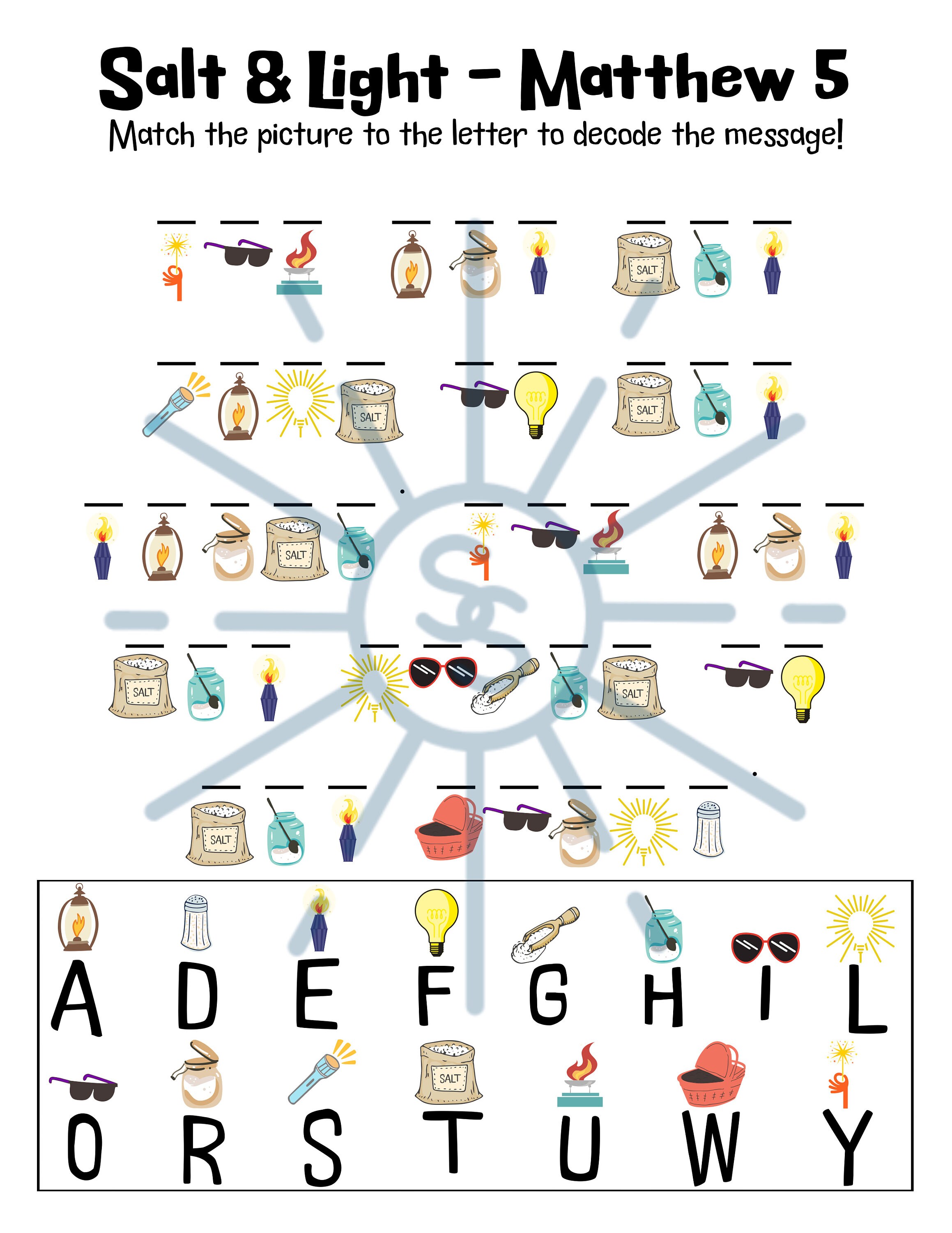 Salt and Light Decoder - Matthew 5 - Etsy