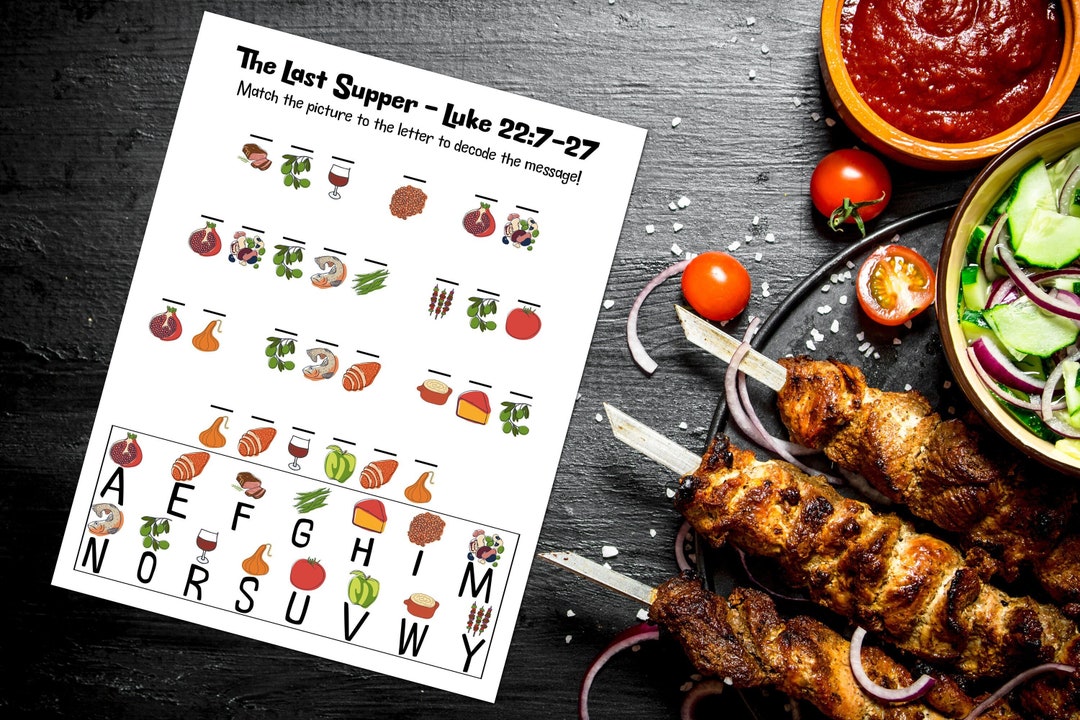 The Last Supper Decoder Activity Sheet - Etsy