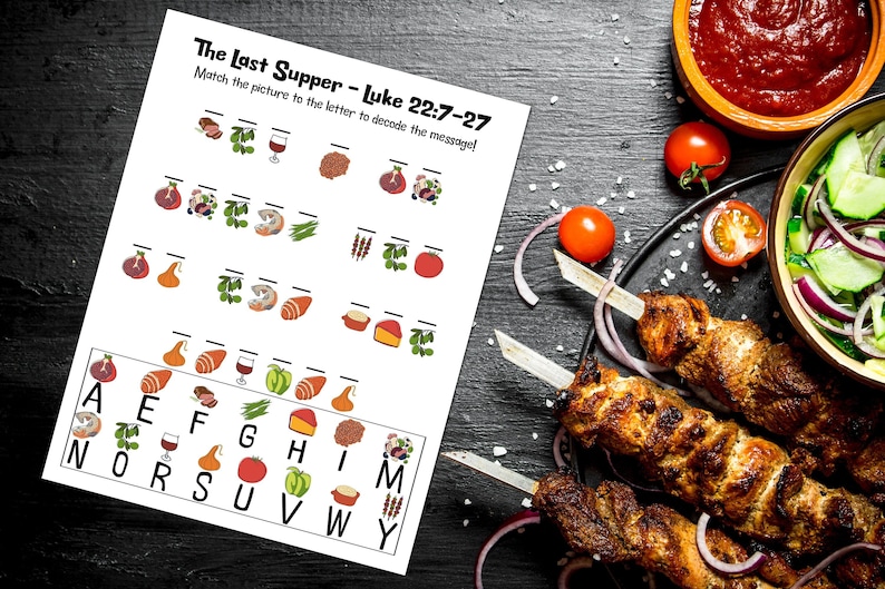 The Last Supper Decoder Activity Sheet - Etsy