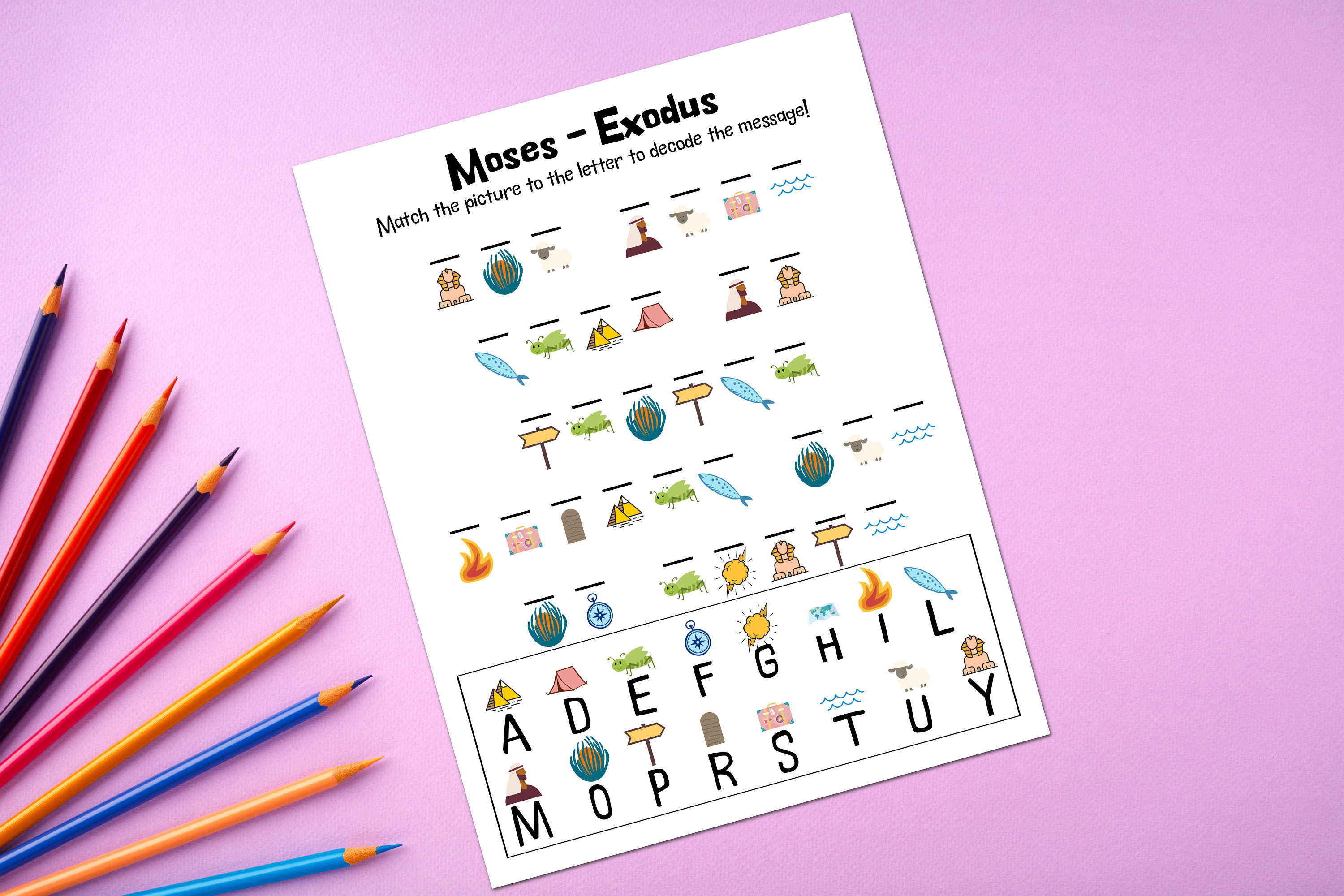 Moses Exodus Decoder Activity Sheet - Etsy
