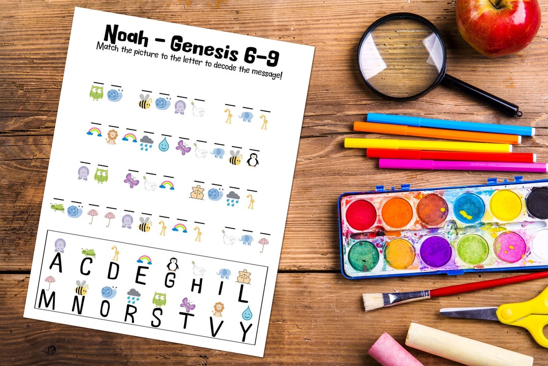 Noah Genesis 6-9 Decoder Activity Sheet - Etsy