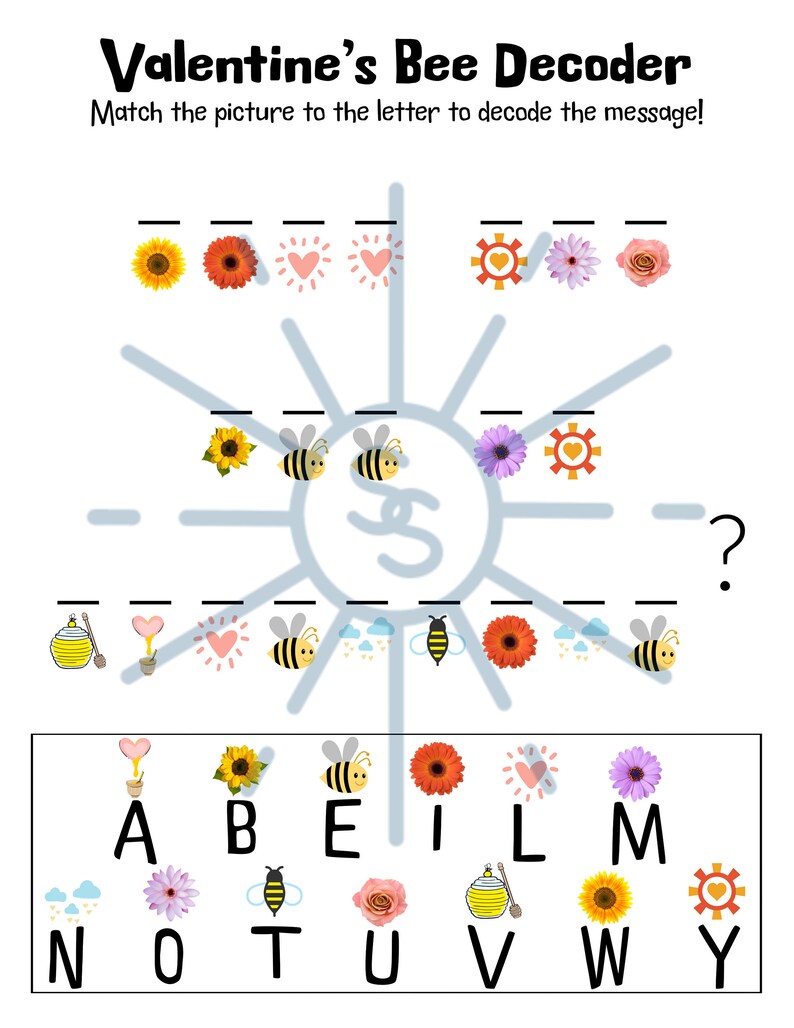 Valentine's Decoder Activity Sheet Bundle - Etsy